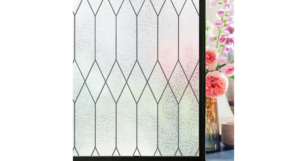 Folie Geam Decorativă 90x200 cm, Autocolant Ferestre Colorat, Protecție ...