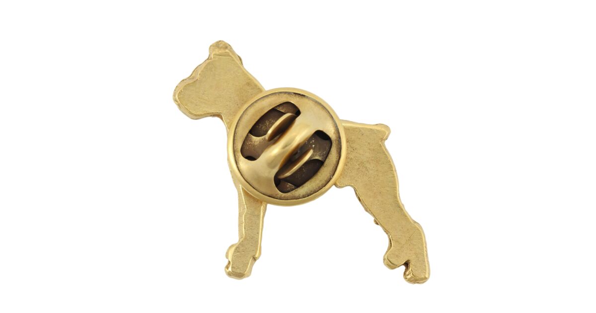 Boxer, Boxer II - kutya bross díszes dobozban, elegáns aranyozott ...