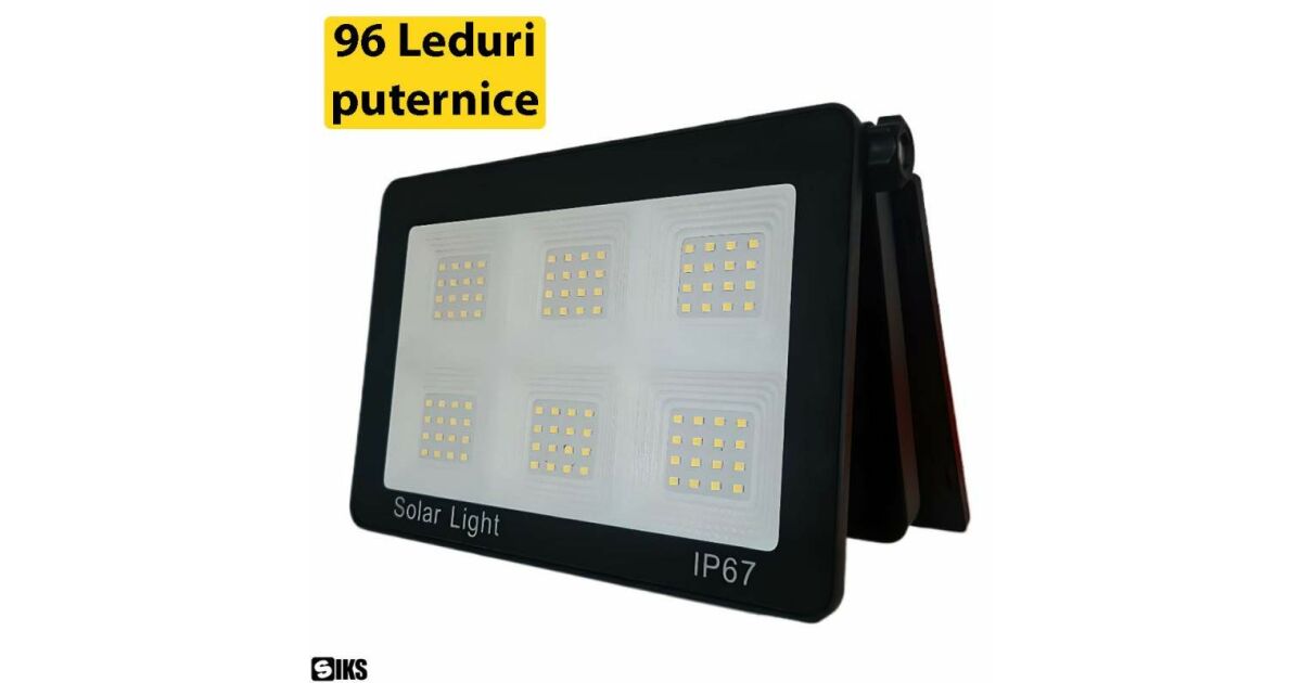 SIKS 200 W-os kültéri LED reflektor napelemes töltőpanellel, nagy ...