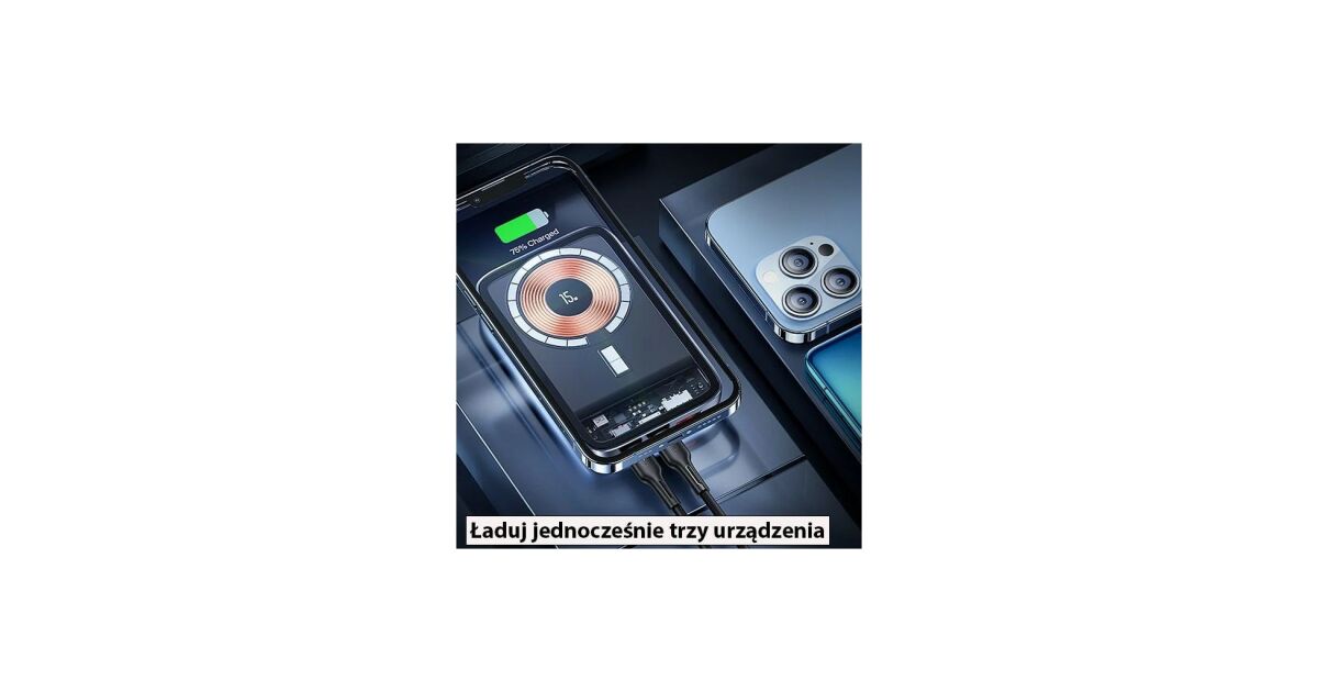 USAMS hordozható töltő PB67 10000mAh 15W Magsafe QC3.0+PD mágneses ...