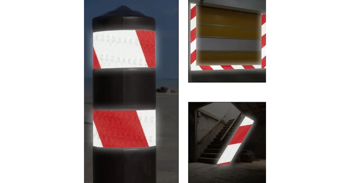 Banda reflectorizanta ALBA cu sageata ROSIE tip fagure rola 25m x 5 cm ...