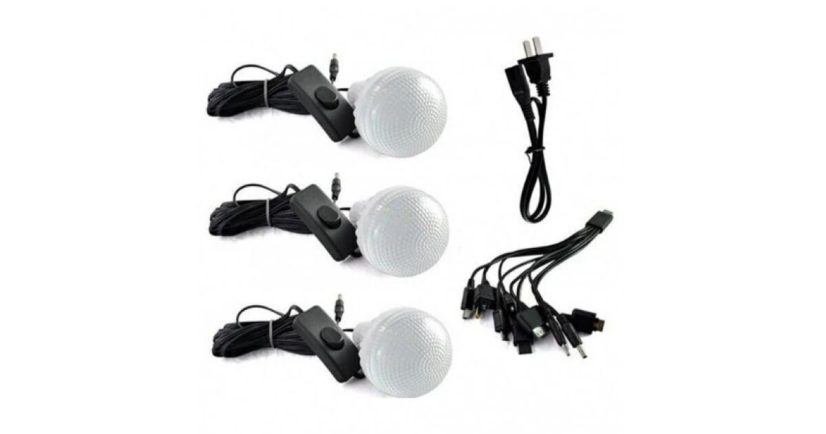 Kit solar GDLITE GD-7 PREMIUM 3 becuri, lanterna inclusa + usb ...
