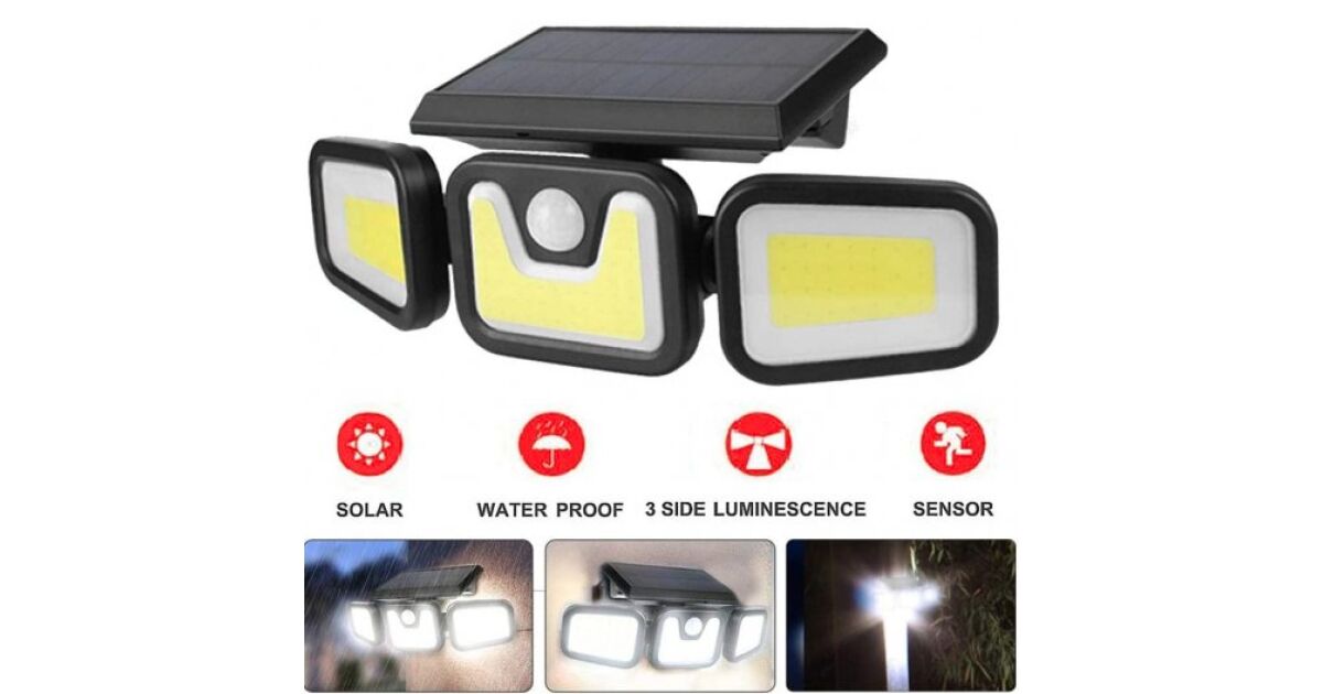 Proiector FL 1725B TRIPLU 30W 100LED COB Cu Panou Solar | Pepita.com
