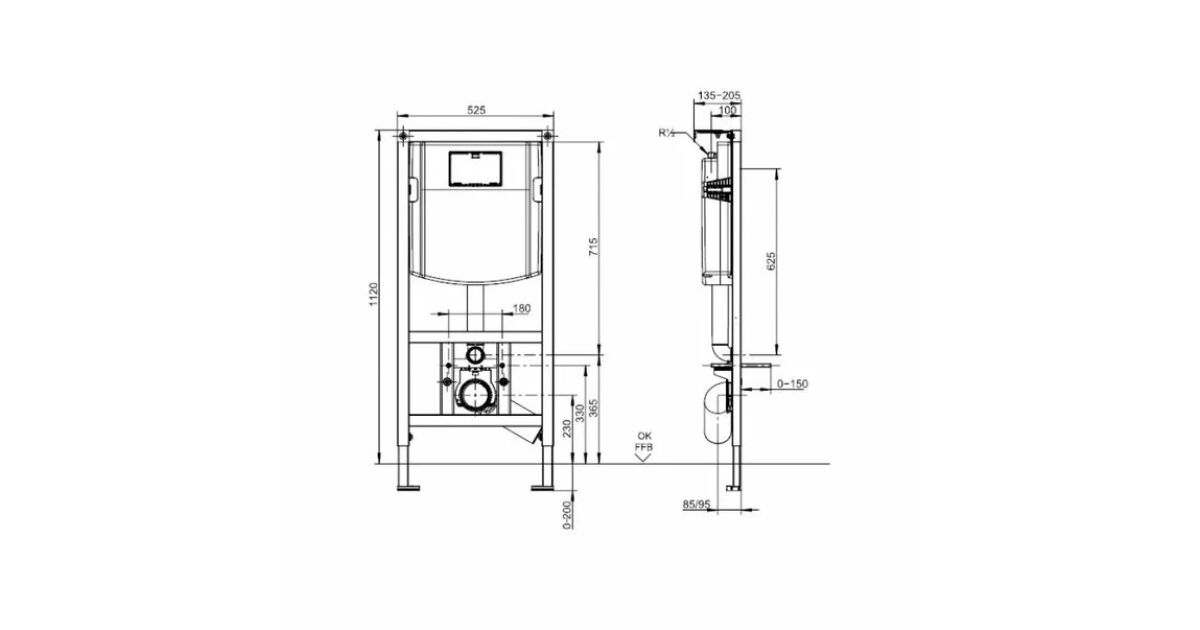 Rezervor wc cu cadru incastrat Villeroy&Boch ViConnect cu cadru 112 cm ...