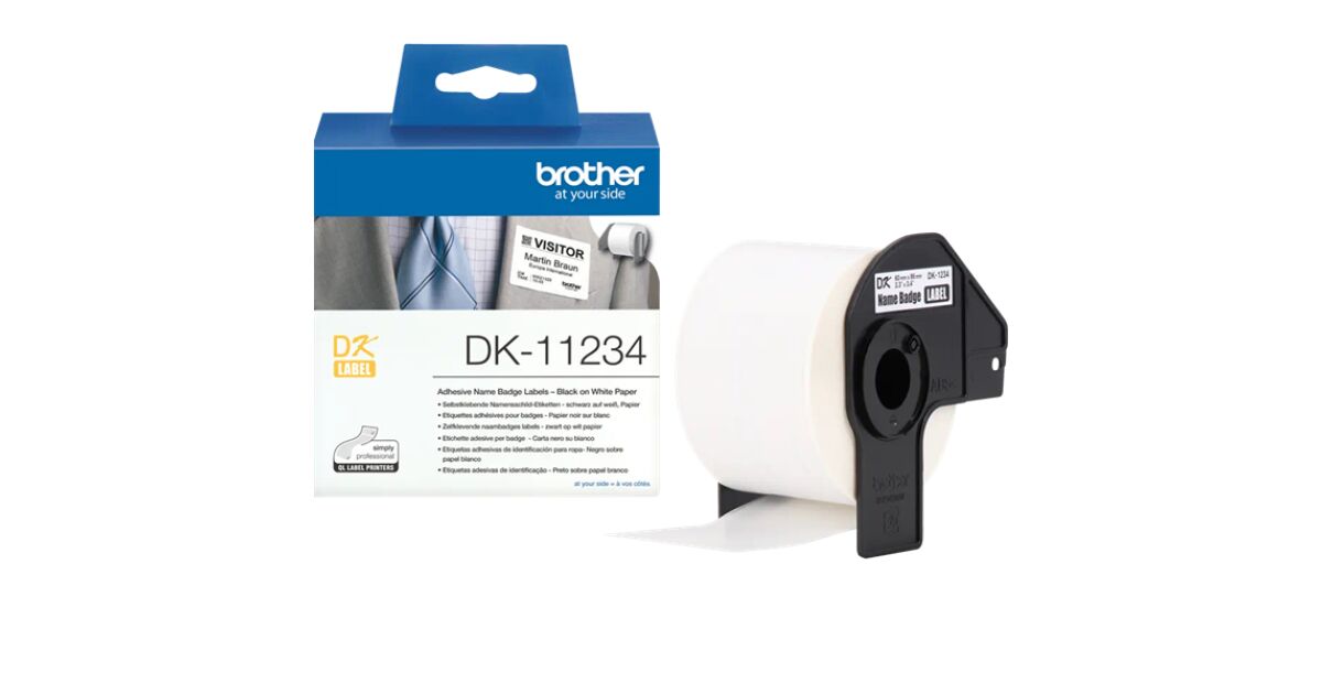 DK-11234 NAME BADGE LABELS 260 ST/ROLL 60X86 F/ QL-SERIES (DK11234 ...