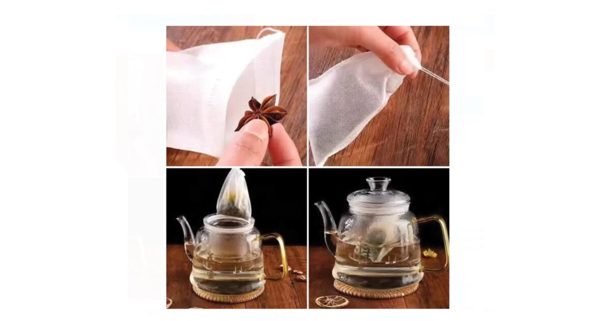 Set 100 de Plicuri cu Filtre pentru Ceai, cu sfoara, 6x8 cm | Pepita.com