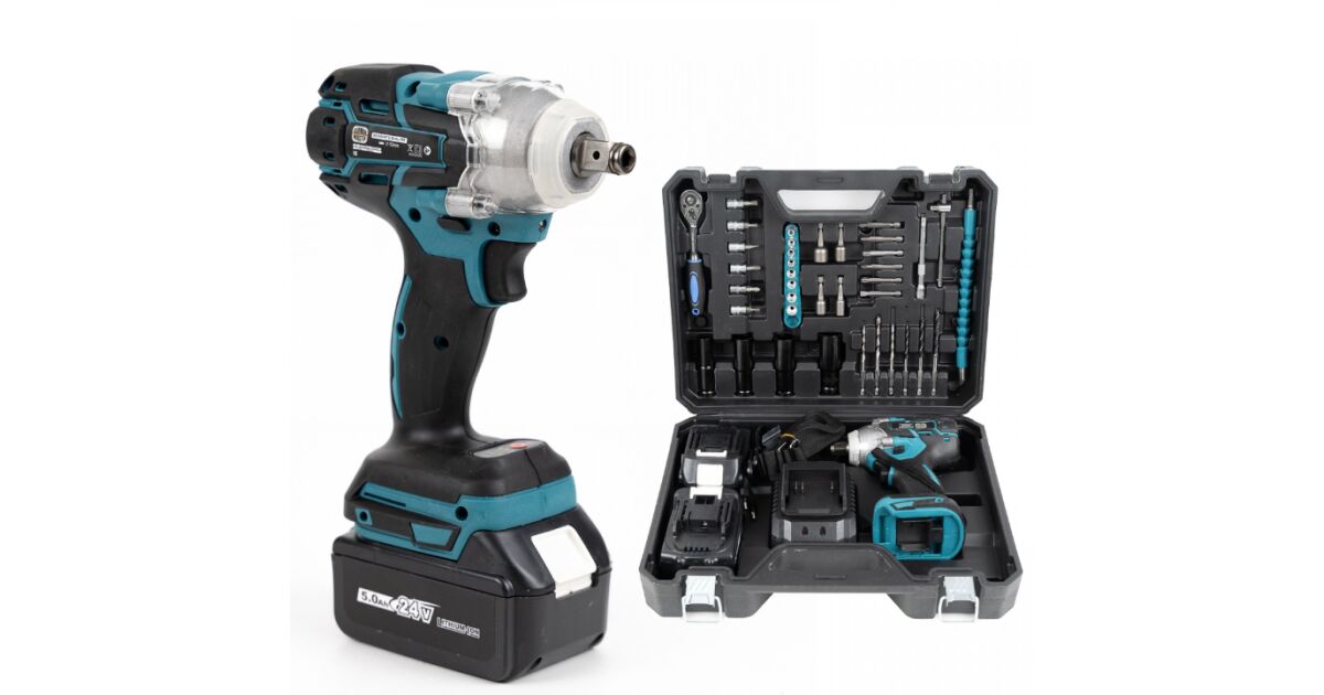 Masina de impact si insurubat cu 2 acumulatori si 43 accesorii 36V 5Ah ...