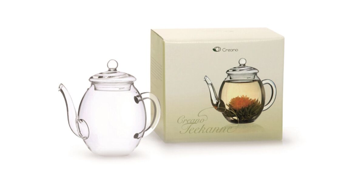 Ceainic din sticla Creano cu capac, 500 ml, rezistent la caldura ...