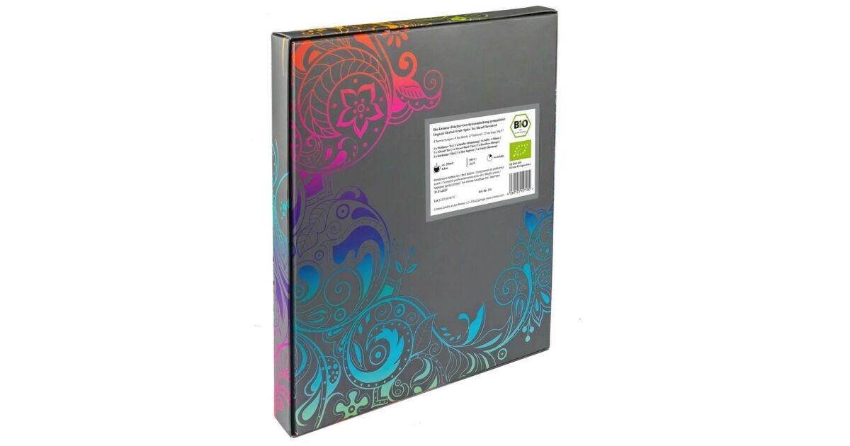 Set cadou ceai bio Creano Organic Herbal Tea, 27 plicuri piramida, 9 ...