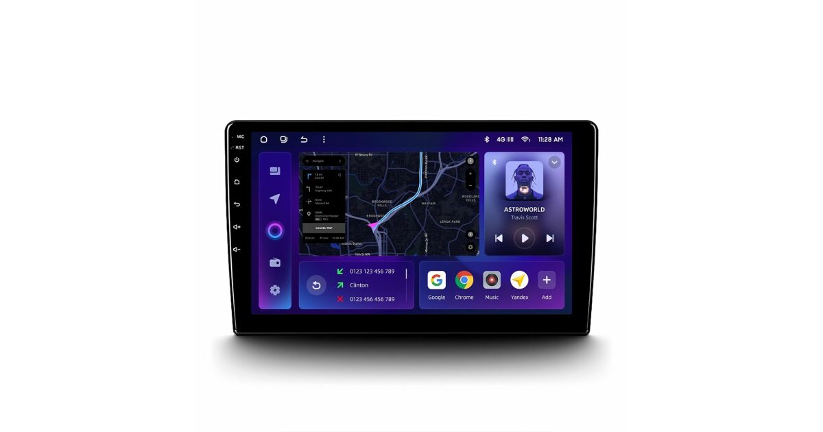 Navigatie Auto MOSS M2 4+64GB 9 IPS Octa-core 1.6Ghz, Android 4G ...