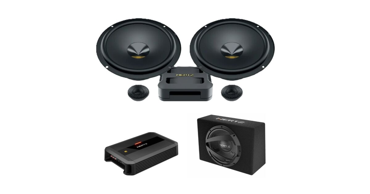 Pachet difuzoare auto usi Fata cu subwoofer Volvo V60 2011-2018 Hertz ...