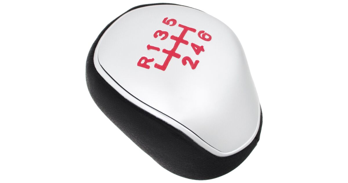 Ford Mondeo IV V váltógomb FEKETE ECO BŐR + EZÜST + PIROS 6 FOKOZATÚ ...