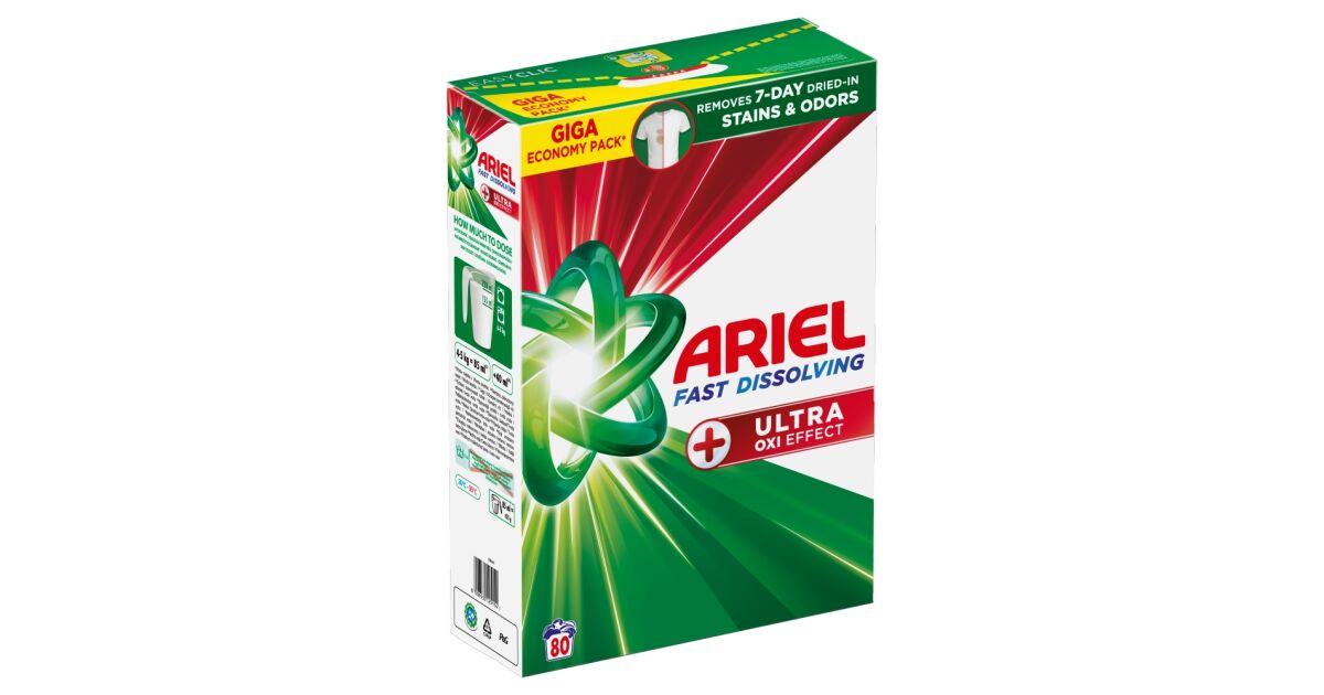 Ariel Mosópor + Ultra OXI Power Effect 80 mosáshoz 4.4 kg | Pepita.hu