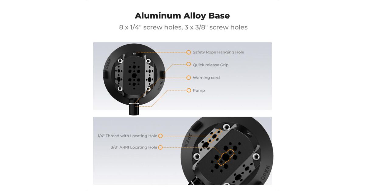 K&F Concept MS45 bővíthető tapadókorong, 11,4cm-es tapadófelület, magic ...