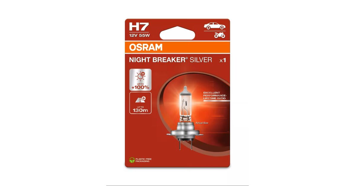 Osram NIGHT BREAKER SILVER+100% H7 izzó 12 V, 55 W - 1db | Pepita.hu