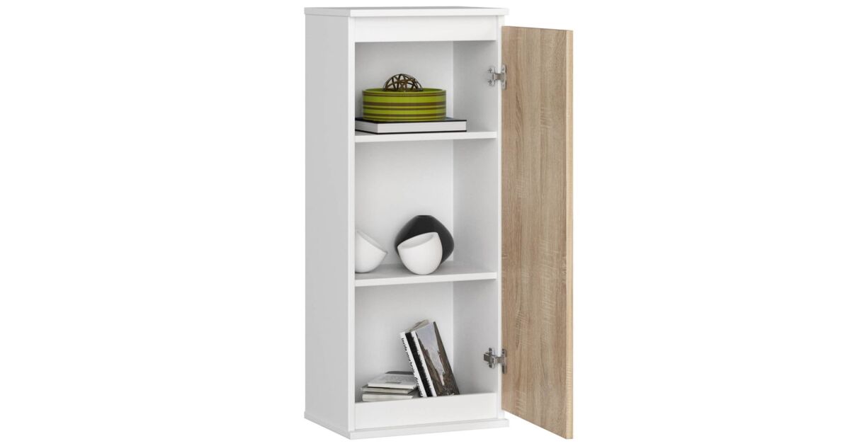 Dulap suspendat, cu usa si 3 rafturi interioare, PAL 16 mm, 40x30x99 cm ...