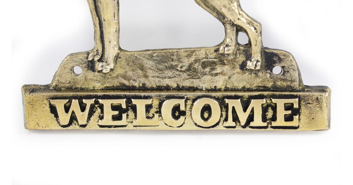 Boxer, Boxer - ajtótábla kutyával, sárgaréz üdvözlőtábla, egyedi tábla ...