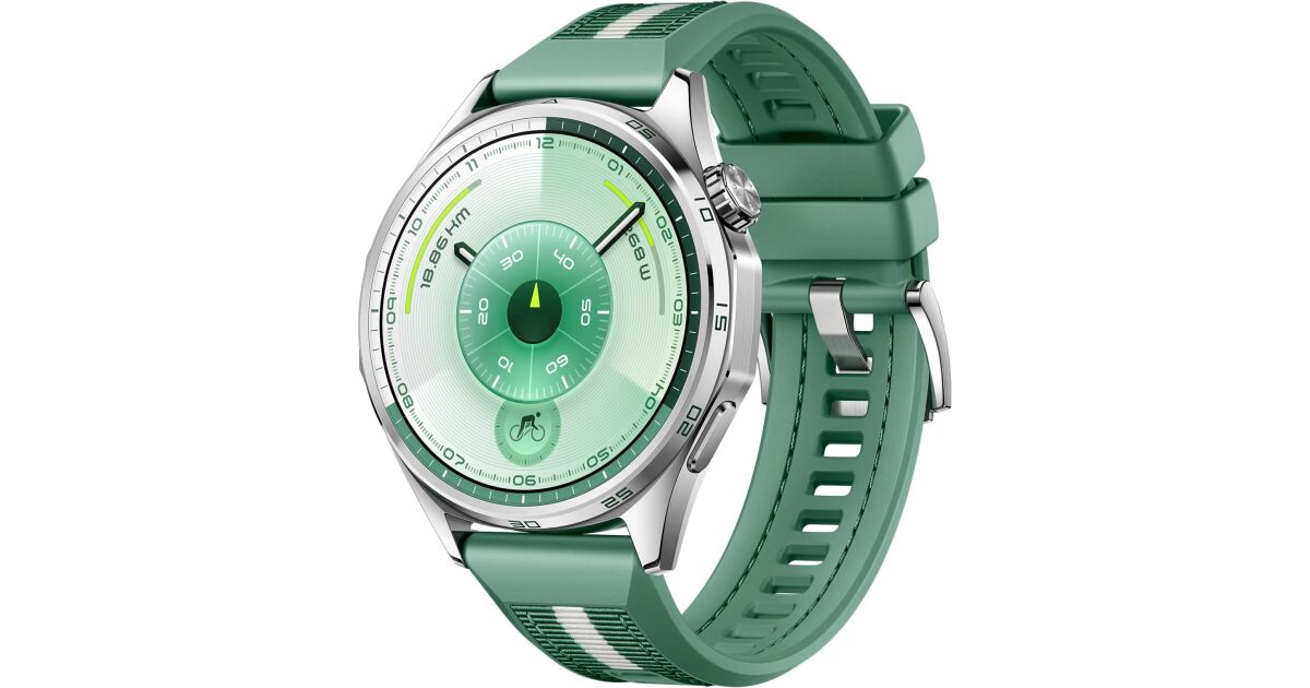 Huawei Watch GT 6 46mm AMOLED Okosóra Zöld Nejlon Szíjjal - Ezüst ...