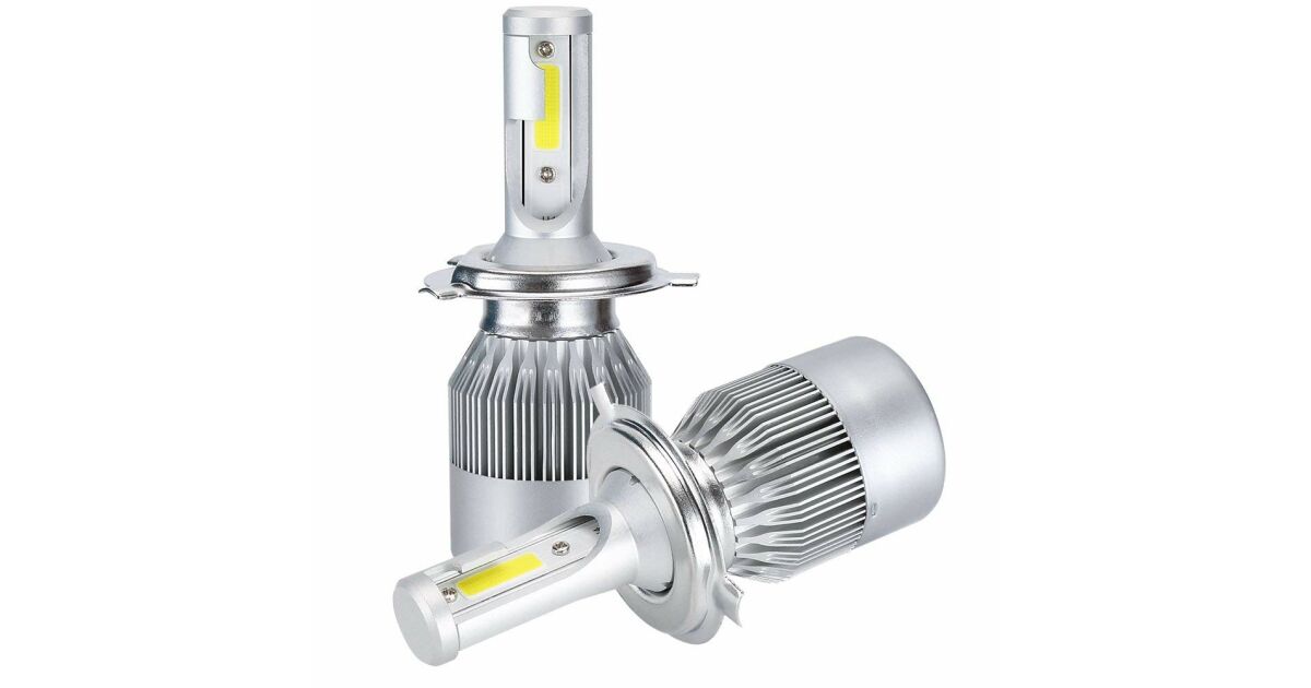 Set 2 Lampi LED C6 H4 cu doua faze Lumina ALBA temperatura 6500K putere ...