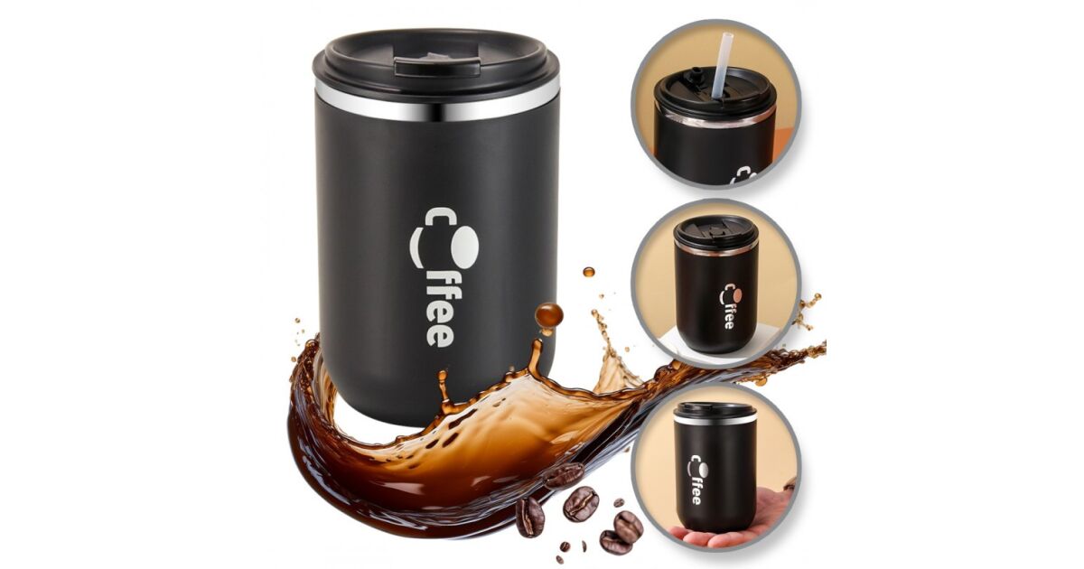 NAGY KAPACITÁSÚ TERMOSZ BÖGRE 500 ml ZÁRHATÓ TERMOSZ KÁVÉS CSÉSZE07WZ3 ...