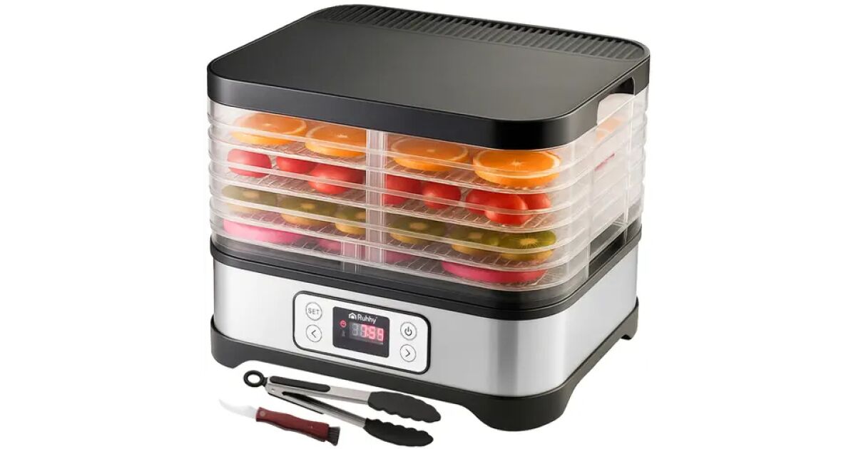 Uscător universal Ruhhy pentru ciuperci, fructe și legume 400W, inox ...