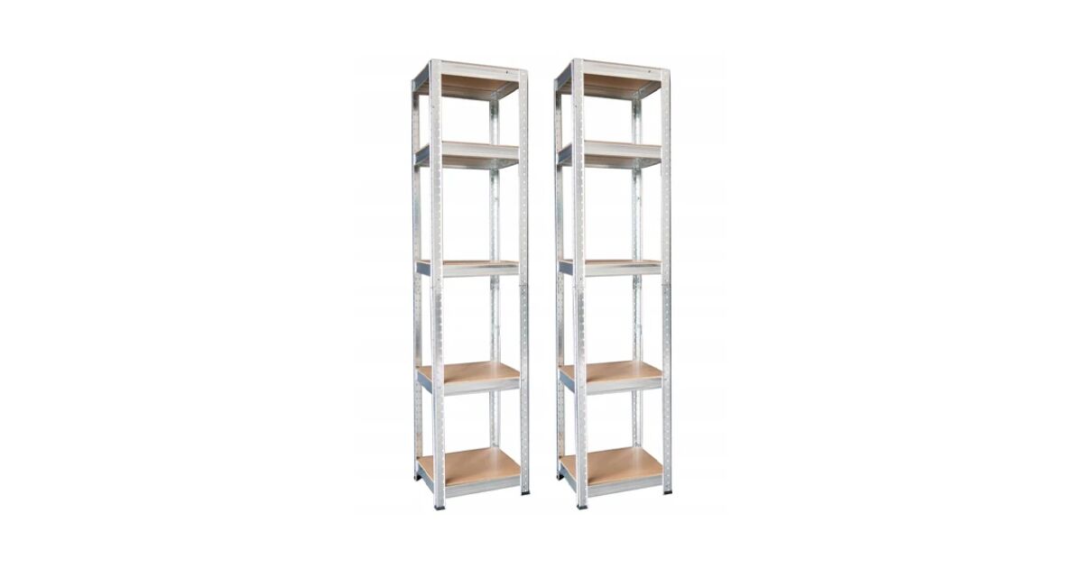 Set de rafturi metalice cu 5 niveluri 180x40x40 cm (2 bucăți) | Pepita.com