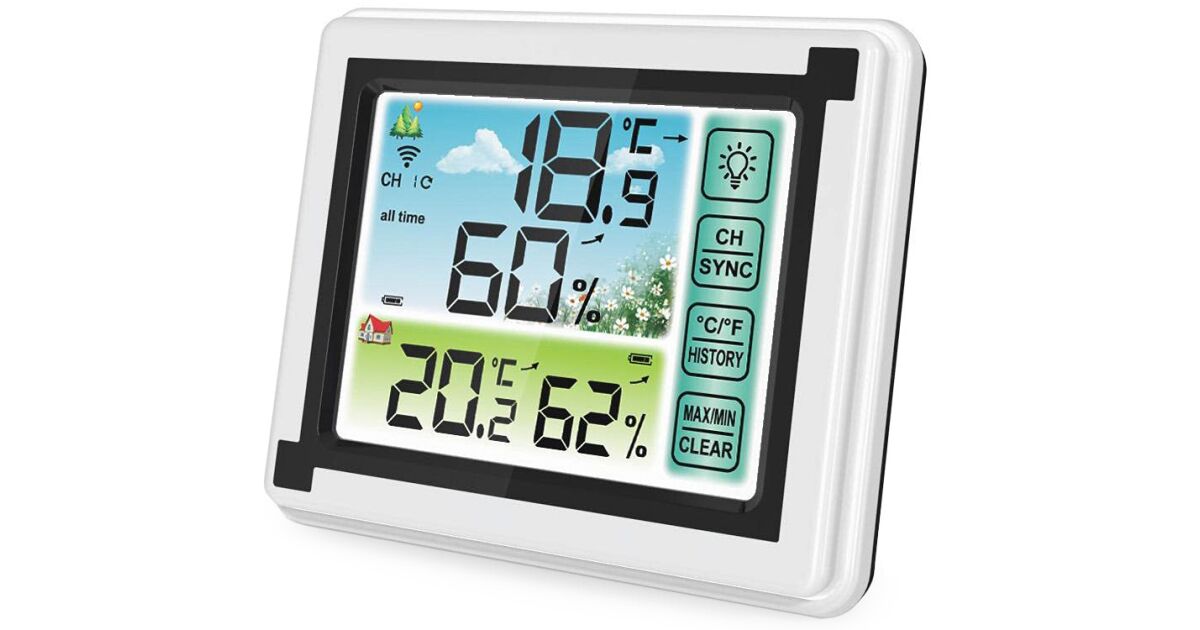 Stație meteorologică wireless cu higrometru și senzor extern | Pepita.com