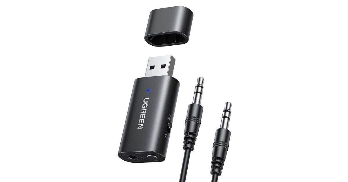 Vezeték nélküli adó + vevő Bluetooth 5.1 audio adapter 3,5 mm-es mini ...