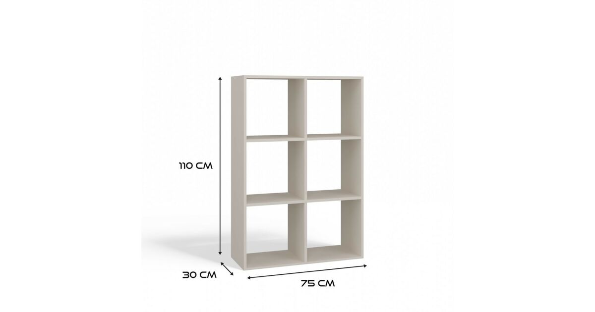 Malax 2x3 polc, 110x75x30 cm, kasmír | Pepita.hu