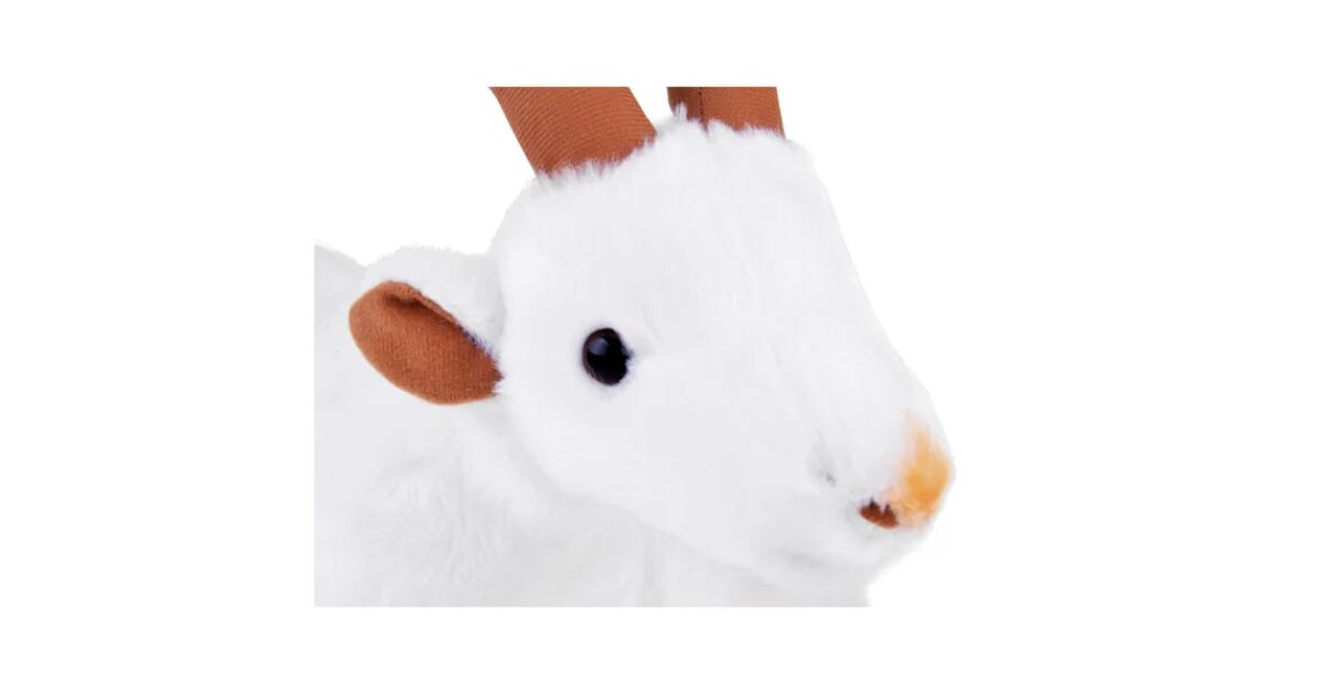 Fehér plüss kecske figura 38 cm – ECO kollekció, puha plüssállat ...