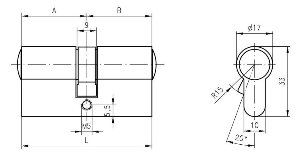 Titan K5 ASC Break-Protected Cylinder Lock Insert 30/55 Satin Chrome ...