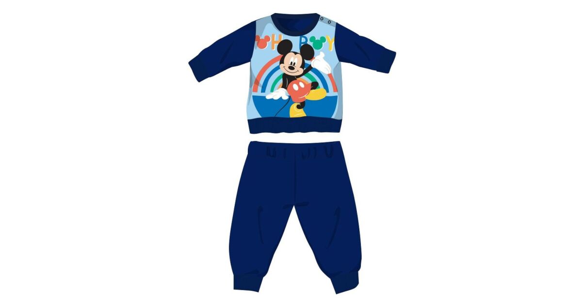 Disney Mickey egér baba polár pizsama - téli vastag pizsama - sötétkék ...