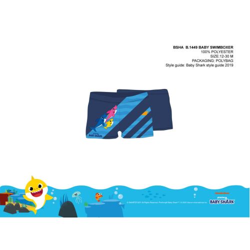 Baby shark baba fürdő boxer kisfiúknak - sötétkék - 98 | Pepita.hu