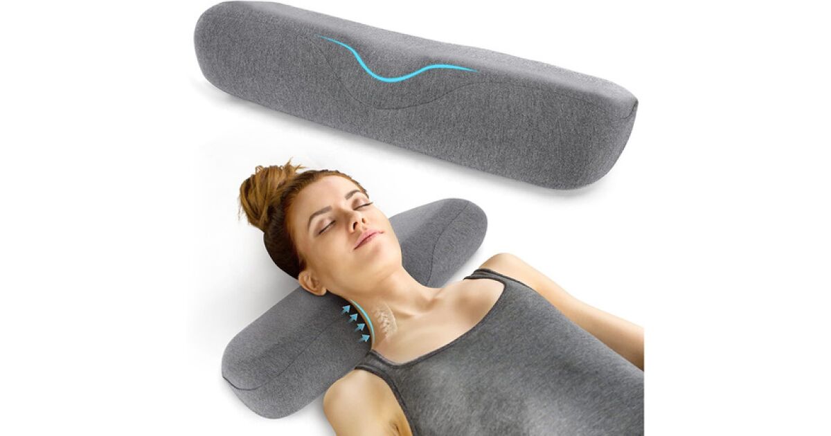 Perna ortopedica ergonomica din spuma cu memorie, suport pentru gat si ...