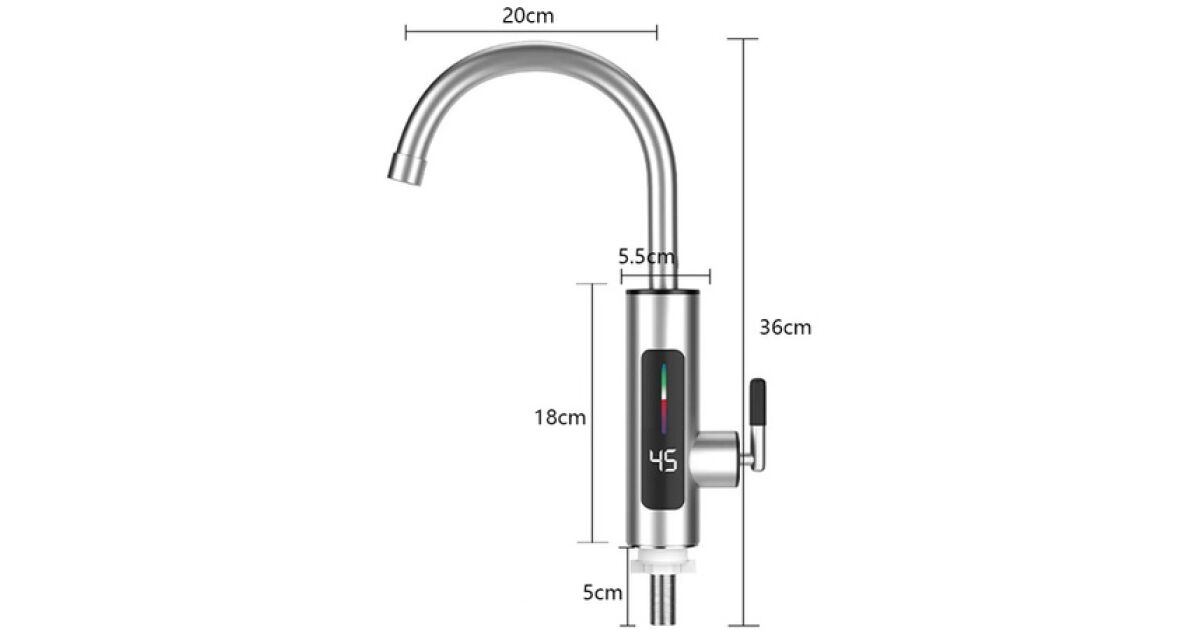 Incalzitor electric instant pentru apa, Flower, 3000W, afisaj LCD ...