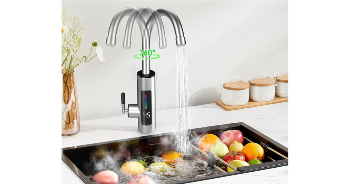 Incalzitor electric instant pentru apa, Flower, 3000W, afisaj LCD ...