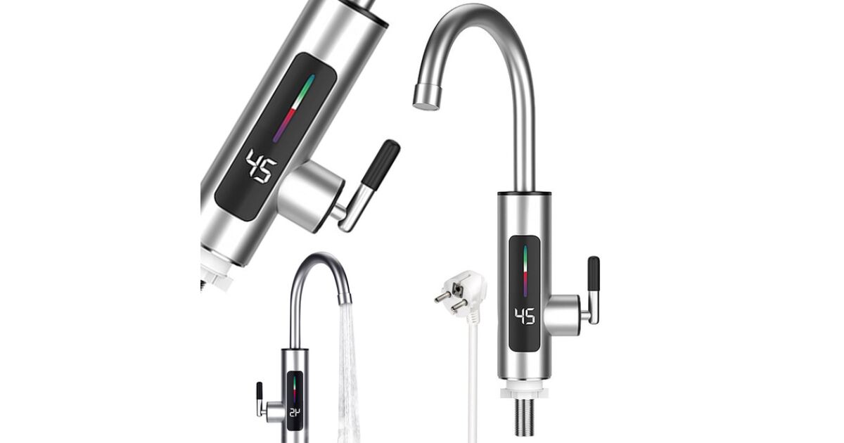 Incalzitor electric instant pentru apa, Flower, 3000W, afisaj LCD ...