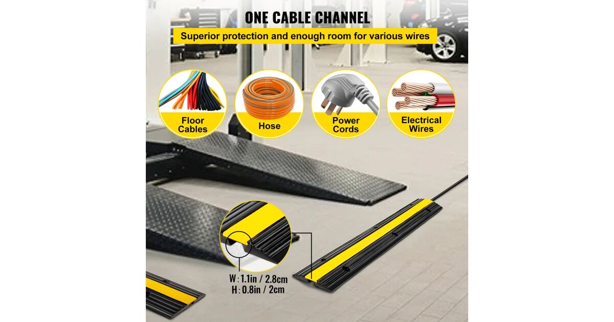 Cable Protector, Modular Design, 1 Channel Driveway Ramp | Pepita.hu