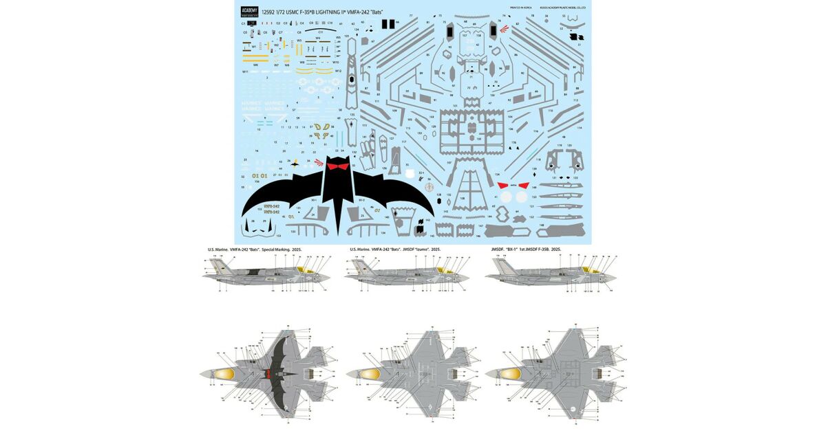 Academy USMC F-35B LIGHTNING II VMFA-242 Bats 1:72 (12592) | Pepita.com