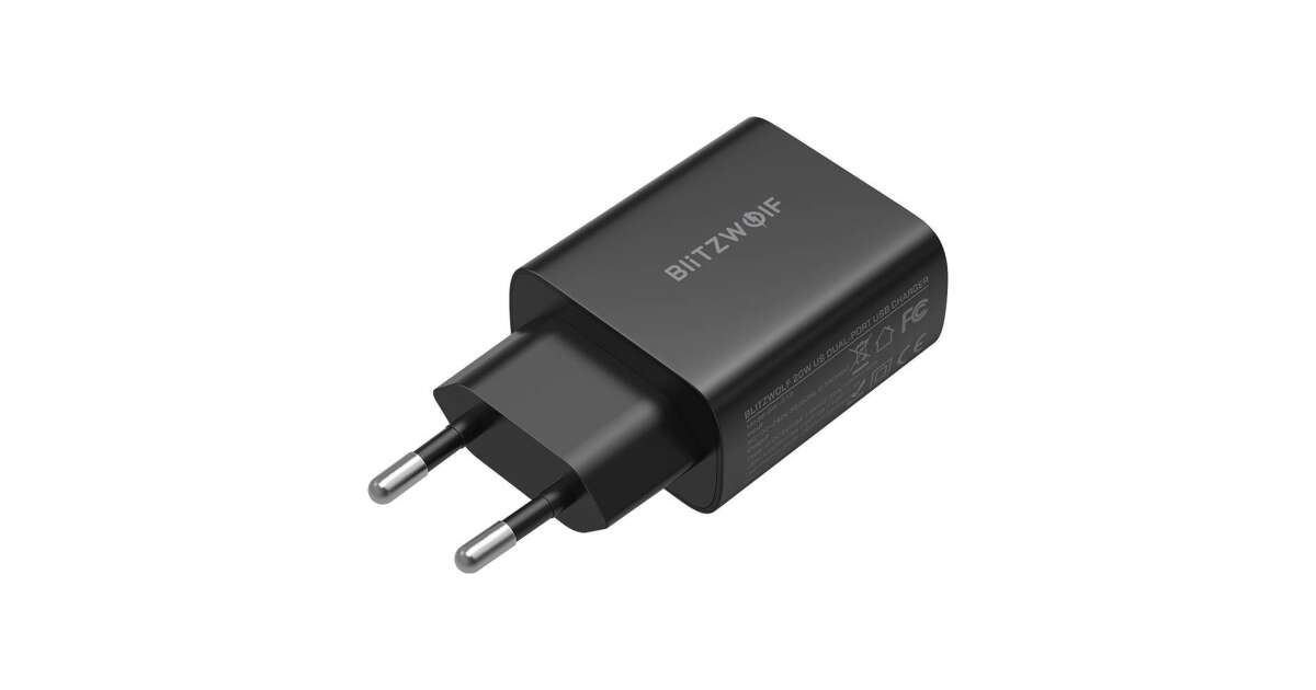 Blitzwolf BW-S19 Adapter, USB, USB-C, 20 W (schwarz) | Pepita.com