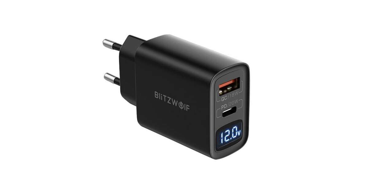 Blitzwolf BW-S19 Adapter, USB, USB-C, 20 W (schwarz) | Pepita.com
