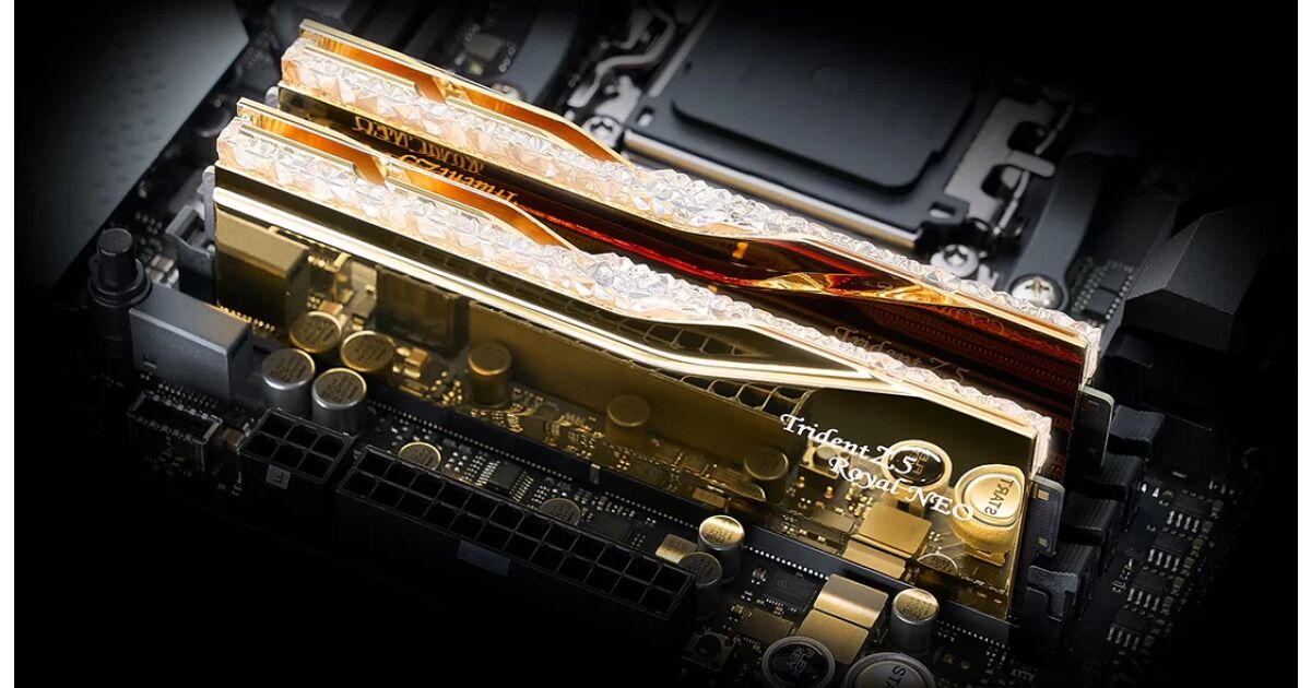 G.Skill 32GB / 6000 DDR5 Trident Z5 Royal Neo Gold CL26 Dual RAM KIT ...