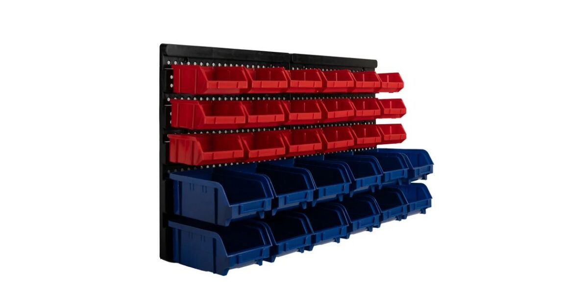 Wall Organizer, with 30 Storage Boxes, Tool and Workshop Holder, Size ...