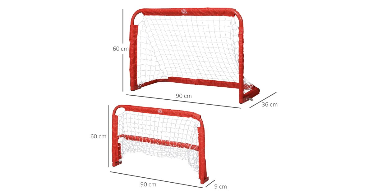 HOMCOM Összecsukható Focikapu Készlet, 2 Kapu Kültéri Használatra, 4 ...