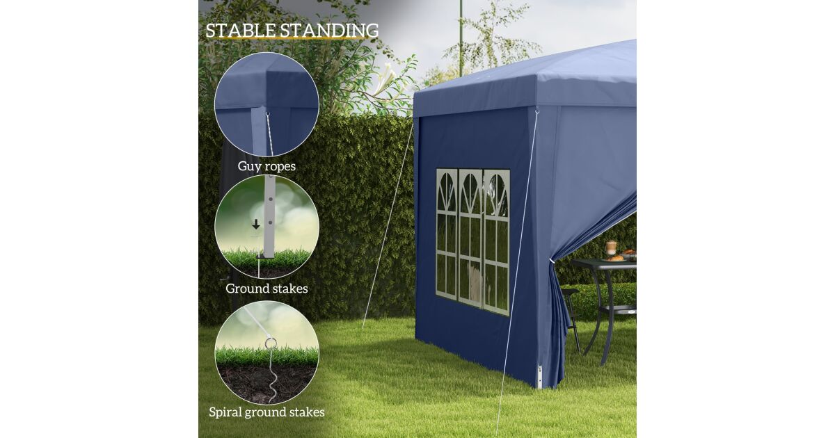 Foisor de gradina pliabil Outsunny din otel si tesatura Oxford cu funii ...