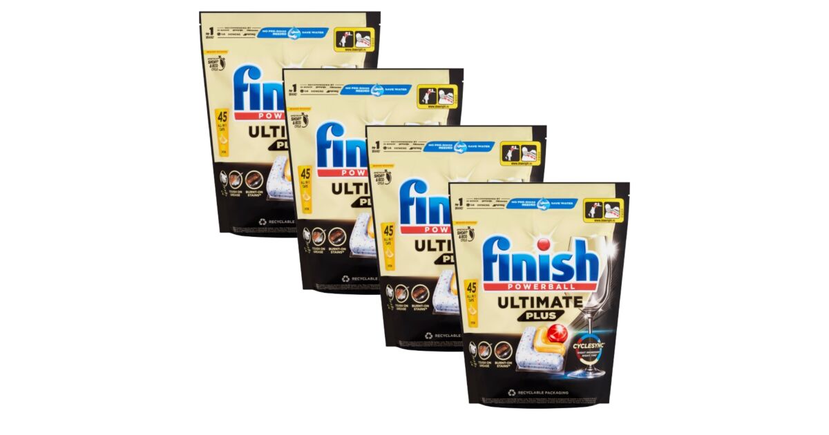Finish Powerball Ultimate Plus Lemon Kapsuly do Umývačky Riadu 4x45 ks ...