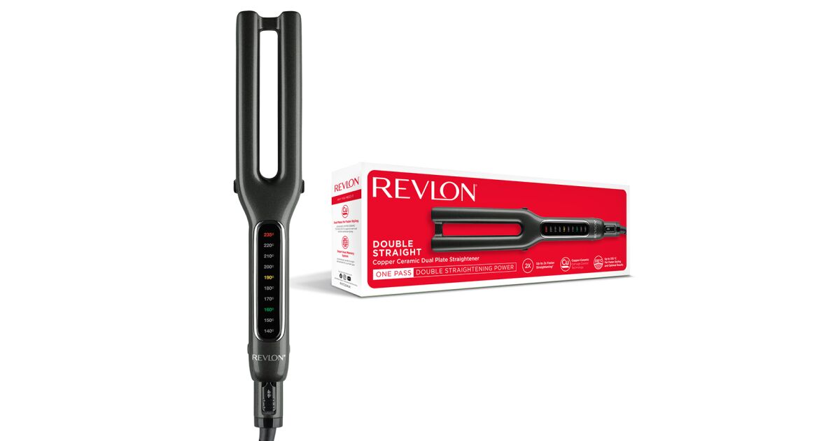 REVLON One-Step Double Straight, Dupla hajvasaló, 4 kerámialap, 10 ...