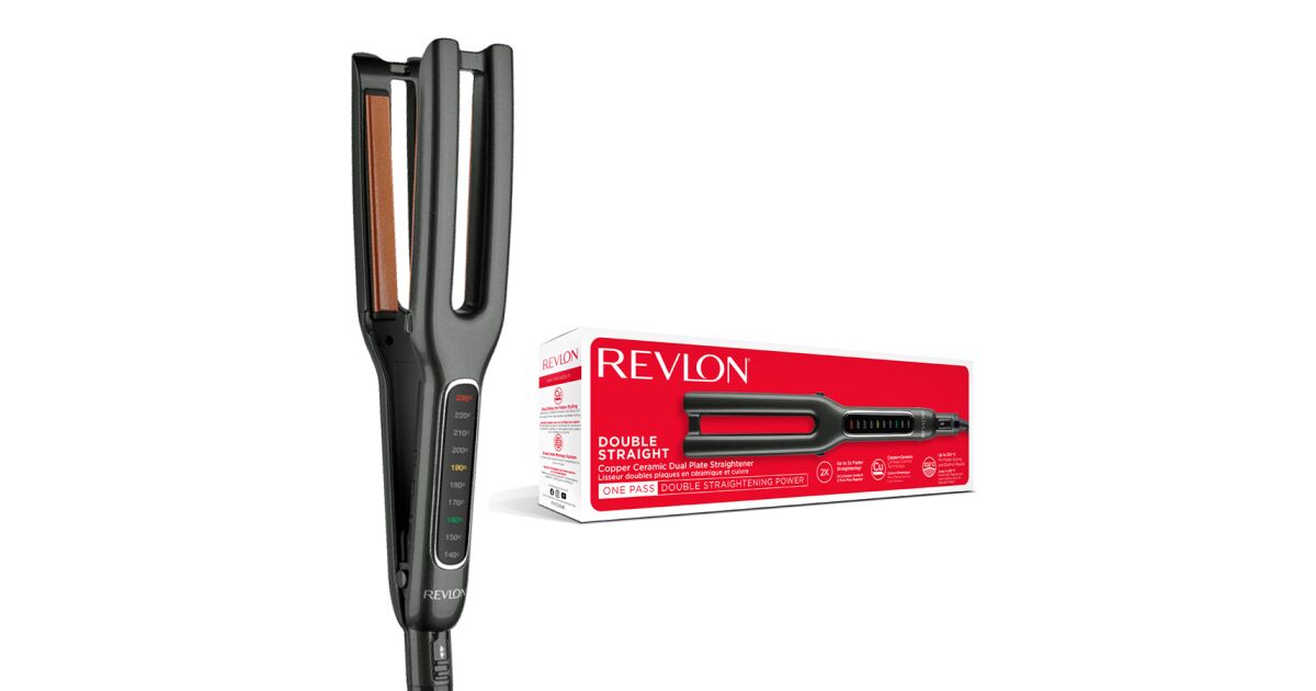 REVLON One-Step Double Straight, Dupla hajvasaló, 4 kerámialap, 10 ...