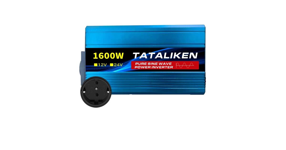 Inverter, tiszta szinuszhullám, autó mikro -inverter, 12v 1600W 50Hz EU ...