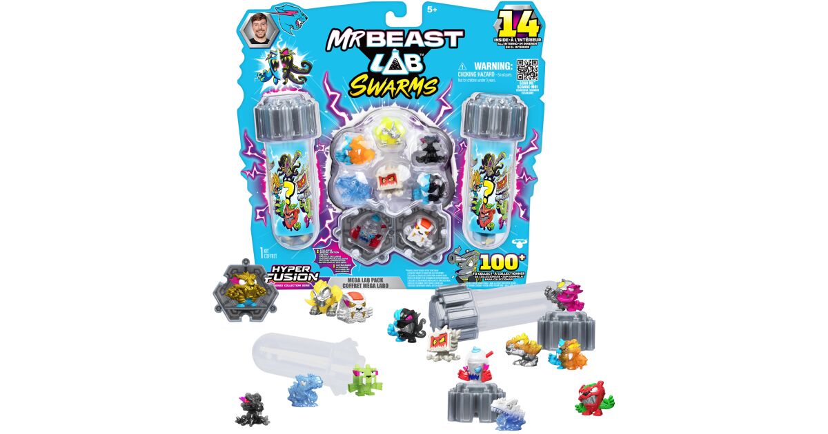 Moose Toys MrBeast Lab Swarms S3 Mega Lab - Acél jégkása 14 darabos ...
